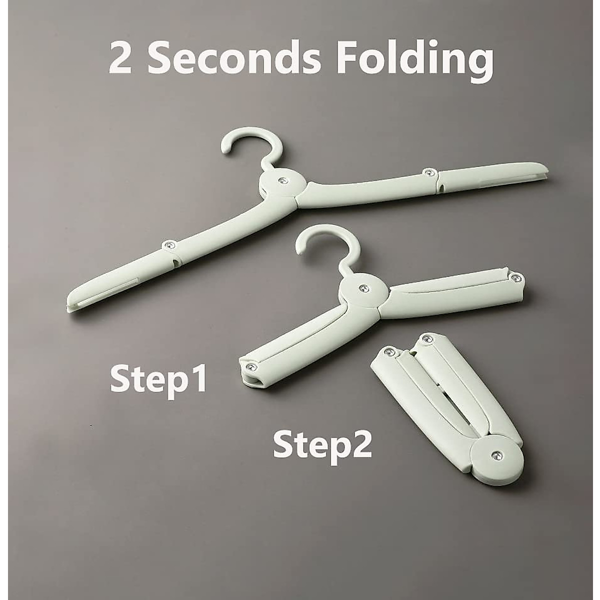 4pcs Upgraded Folding Hanger Space Saving Plastic Pants Hanger Portable Clothes Coat Hangers for Travel Camping Drying Rack (4pcs Pack)