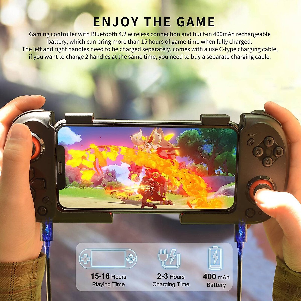 arVin Wireless Gaming Controller for iPhone/iOS/Android with Magnetic Storage, Pocket Size, Portable Bluetooth Gamepad Joystick for iPhone 15/14/13/Samsung Galaxy 22/21/20/Call of Duty Mobile/Genshin