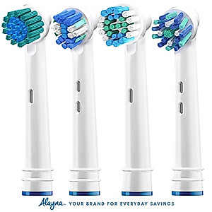 Alayna Replacement Toothbrush Heads for Oral B Braun Electric Toothbrushes - 16 Assorted Brush Head Refills Compatible w/ OralB (4) Cross Clean, Floss, Precision, Sensitive (Fits Most Oral-B Bases)