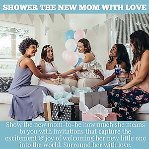 Blue & Black Kick Off His Arrival Soccer Themed Baby Sprinkle Baby Shower Invitations for Boys, 20 5x7 Fill In Cards with Twenty White Envelopes by AmandaCreation