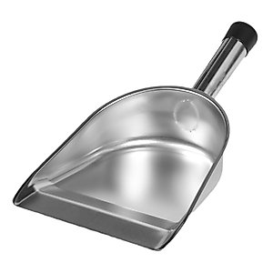 Gatuida Stainless Steel Dust Pan Metal Trash Shovel with Handle Handheld Dust Pan Wide Scooper for Indoor Outdoor Fireplace Industrial and Commercial Use