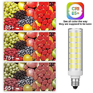 SSXBF E11 Led Bulb 8W 80W Halogen Replacement Dimmable，T3 T4 Mini Candelabra Base，Daylight White 6000K，100-130V for Ceiling Fans, Chandeliers, Cabinet Lighting, Pack of 2