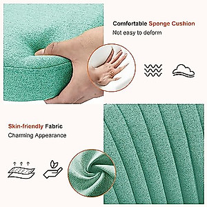 Armless Office Chair Cute Desk Chair, Modern Fabric Home Office Desk Chairs with Wheels Adjustable Swivel Task Computer Vanity Chair for Small Spaces