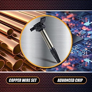 RANSOTO Ignition Coil Compatible With 2009-2017 1.8L Toyota Corolla Matrix Prius V/Plug-In, Pontiac Vibe, Scion xD, Lexus CT200h Replaces 90919-02252 UF596 C1714 UF619 GN10341 4 PCS