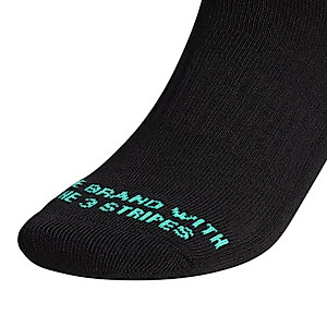 adidas Originals Mixed Graphics Cushioned Crew Socks (3-Pair), Black/Hi-res Green/Sky Rush Blue, Large