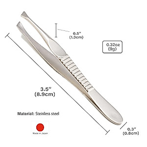 Generic Eyebrow Tweezers [ Made in Japan ] Professional Hande Made Sharp Tweezers with Angled Tip for Men and Women SK-3 SK-3