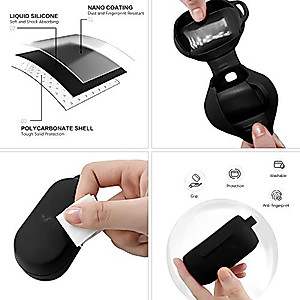 Protective Cover Case for Sesh & Sesh Evo Case (Black) , Soft and Flexible, Anti-Lost & Shockproof Protective Skin Silicone Cover for Sesh Evo Charging Case with Keychain (Visible Front LED)