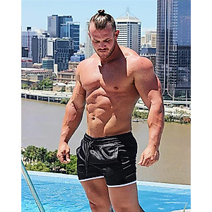 FLYFIREFLY Men's 4" Workout Running Shorts Quick Dry Lightweight Gym Yoga Shorts Black