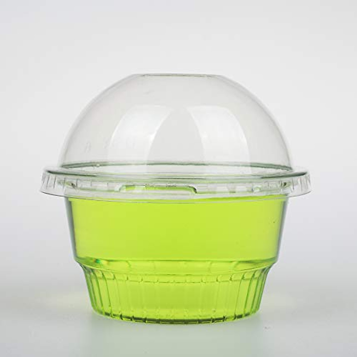 Golden Apple, 8oz-25sets Clear Plastic Cups for Ice Cream, Dessert Cups,Snack Bowl with Dome lids no Hole