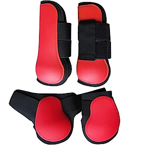 N/A Horse Tendon Boot, Horse Fetlock Boot to Protect Horse's Legs (Color : Red, Size : L Code)