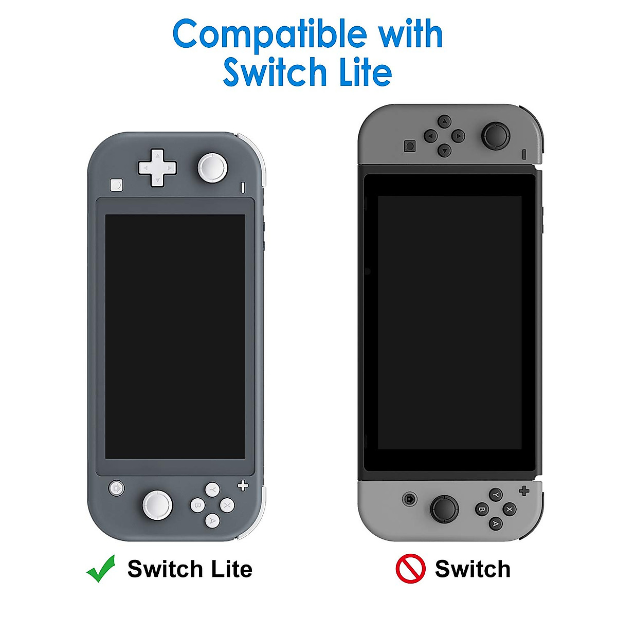 JETech Protective Case for Nintendo Switch Lite 2019, Grip Cover with Shock-Absorption and Anti-Scratch Design (HD Clear)
