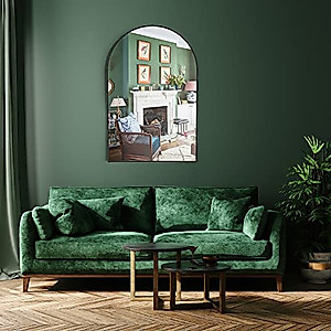 Sixty Times - Arch Mirror - 24" x 36" Inch - Black Arched Mirror, Wall Mounted, Boho or Modern Bathroom, Wall Decor for Entry, Hallway or Mantle Fireplace