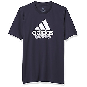 adidas mens Tennis Graphic Logo T-Shirt Ink X-Small