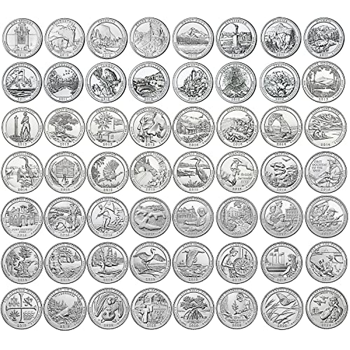 2010 Coin Set National Parks and Sites Quarter Album Coin Holder United States