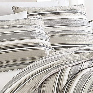 Stone Cottage - Fresno Collection - Quilt Set - 100% Cotton, Reversible Bedding with Matching Sham(s), King, Neutral