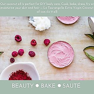 La Tourangelle, Organic Virgin Unrefined Coconut Oil, Great for Cooking, Baking, Hair, and Skin Care, Bold, Aromatic, and Flavorful, Source of MCTs, 14 fl oz (Packaging May Vary)