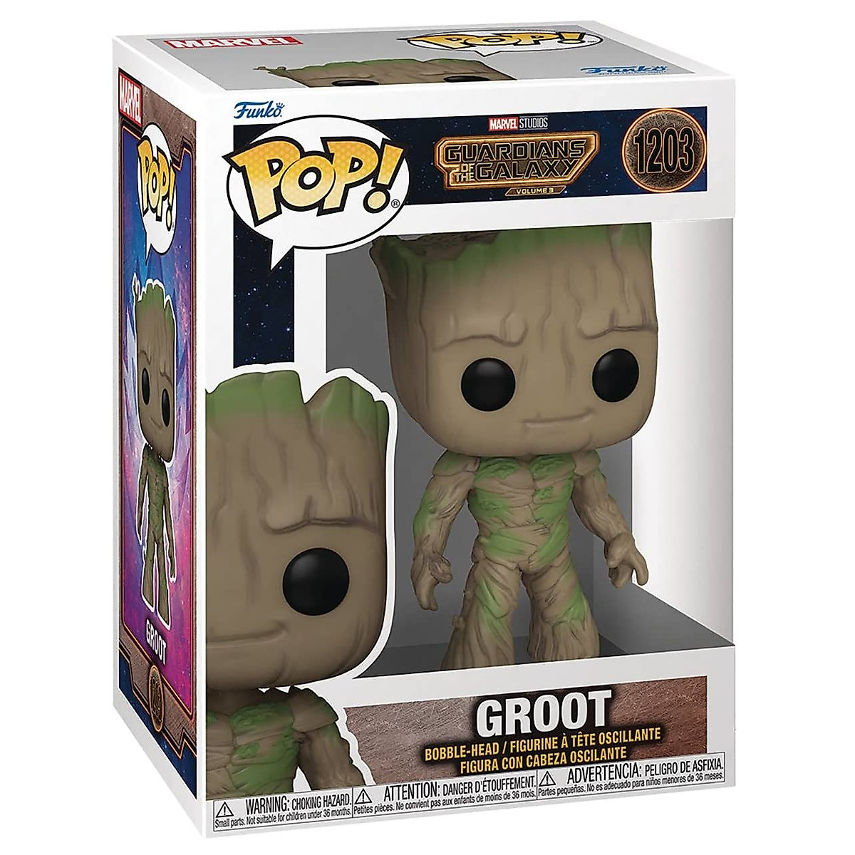 POP Marvel: Guardians of The Galaxy Volume 3 - Groot Funko Vinyl Figure (Bundled with Compatible Box Protector Case), Multicolored, 3.75 inches