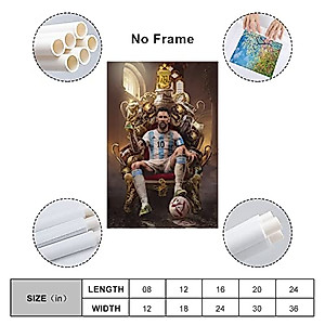 Wall Posters M-essi Champion Poster Football Superstar Lionel M-essi Poster Decorative Painting Bathroom Decor Living Room Canvas Wall Art UnFramed-3,16x24inch(40x60cm)