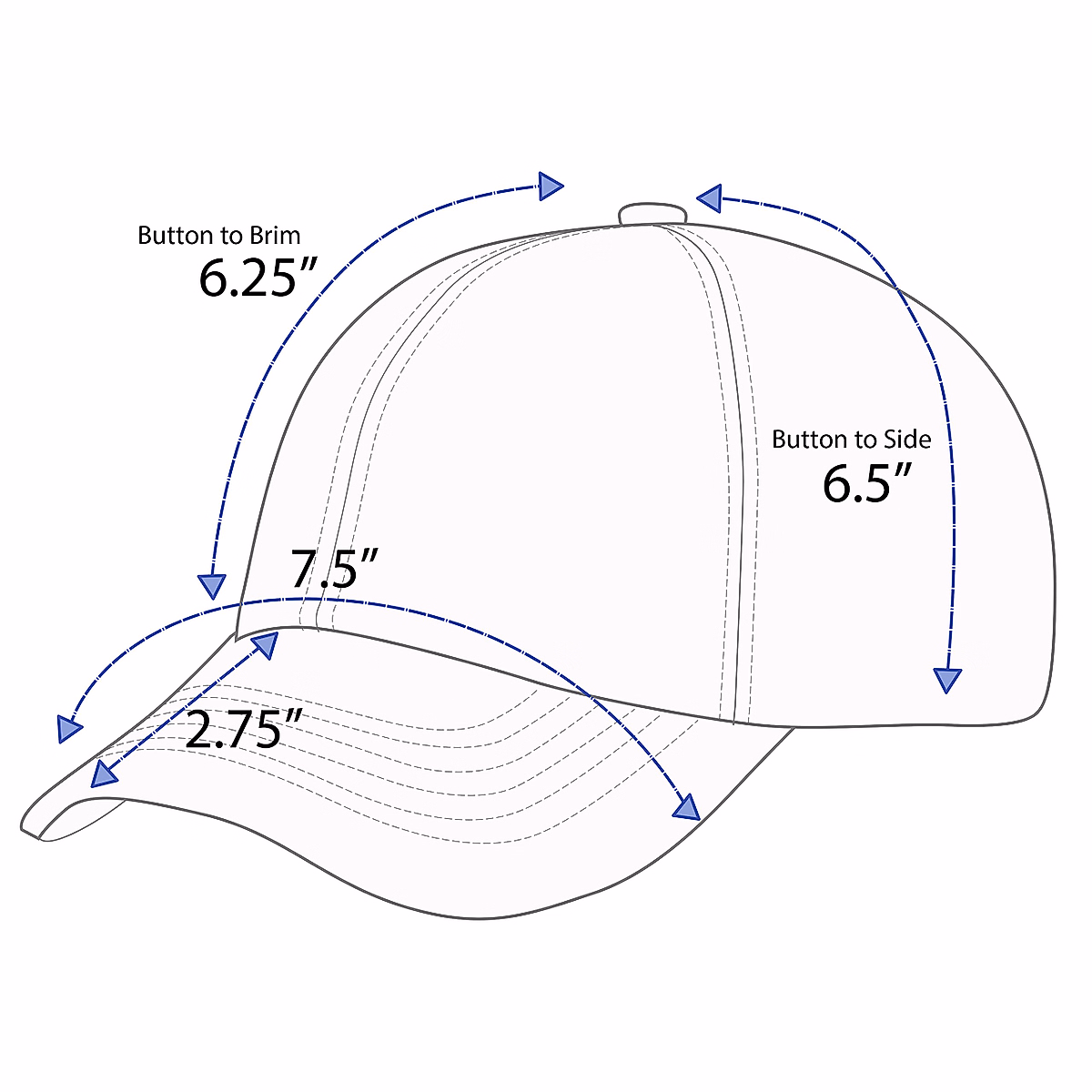 USA Flag & Embroidery Premium 100% Cotton Low Profile Adjustable Baseball Dad Cap (Flag - Light Denim)