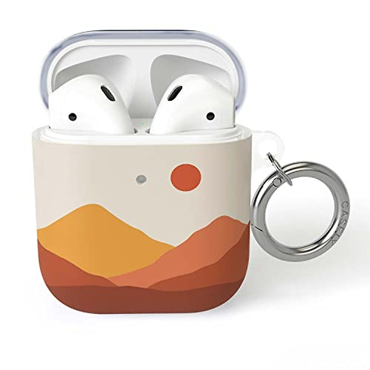 Casely Case Compatible with AirPods 1 & 2 | Opposites Attract | Day & Night Colorblock Mountains AirPods 1 & 2 Case