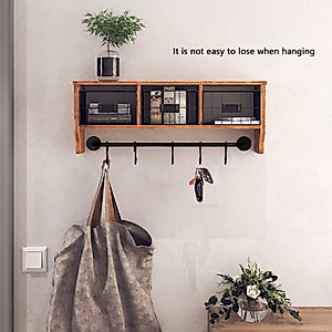 RETOONGKING Coffee Mug Holder Wall Mounted,1PC Coffee Cup Holder Coffee Mug Rack for Wall Black Metal Rod with 5 Removable Hooks,Organize Cooking Utensils or Mugs for Kitchen Restaurant Bar (1)