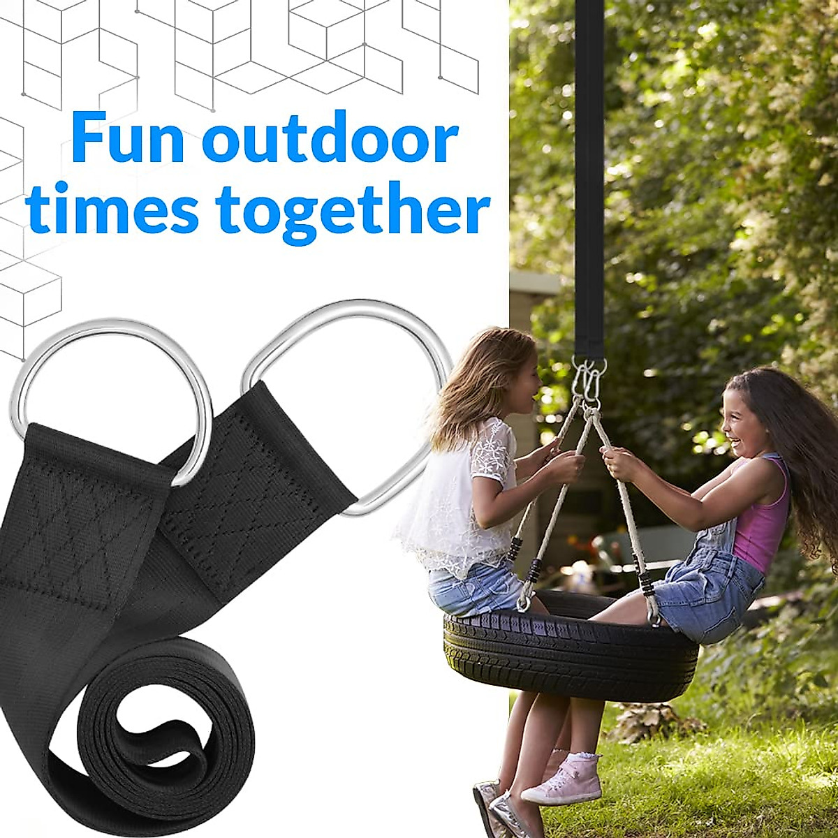 [New 2024] TECEUM Tree Swing Straps Hanging Kit (Set of 2) – 10 ft – Heavy-Duty Camping Hammock Straps (2,000 lbs) – with Safety Lock Carabiners & Carry Bag – for All Swing Types – Outdoors Strap