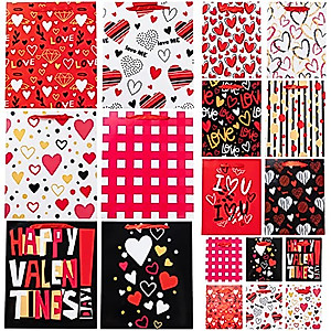 JOYIN Valentine's Day Paper Gift Bags with Handle, Paper Wrapping Kraft Bags for Funny Gift Giving Novelty Gift Exchange Gift Wrapping Valentines Gift Bags Party Favors (Colorful)