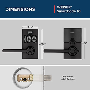Weiser SmartCode 10 Lever Electronic Lock, Matte Black