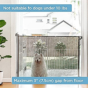 Perma Child Safety Indoor/Outdoor Retractable Baby Gate 41" Tall, Extends to 71" Wide, Gray