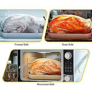 ebelbo 12 counts 19"x 23.5" Turkey Bags Multipurpose: Oven Cooking Roasting Freezer Baking Bags for Chicken Seafood/Home and Garden Bags for Harvest