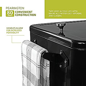 Pearington 80 Quart Rolling Ice Chest, Portable Patio Party Bar Drink Cooler Cart, Beverage Pool with Bottle Opener, Onyx