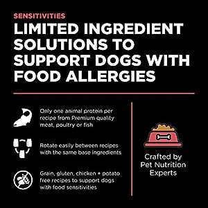 GO! SOLUTIONS Sensitivities – Salmon Recipe – Limited Ingredient Dog Food, 3.5 lb – Grain Free Dog Food for All Life Stages – Dog Food to Support Sensitive Stomachs