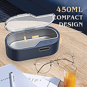Jewelry Cleaner, Ultrasonic Jewelry Cleaner Machine, 45 Khz Ultrasonic Cleaner Gold Silver Jewelry Cleaner Ring Cleaner, Jewelry Cleaner for All Jewelry, Retainer, Denture, Earring and Eyeglasses