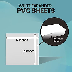 (3-Pack) Calvana Expanded PVC Sheets (White) - 12” x 12” x 1/4” Plastic Board Sheet - Printable Board for Signage and Crafts - Flexible, Durable, and Water-Resistant - Suitable for Outdoor Use