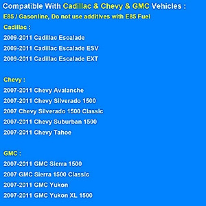 E85 Gas Cap, Fuel Gas Cap Replace GT295, 20915990 Compatible with Chevy GMC Cadillac - 2007-2011 Avalanche, Silverado 1500, Suburban 1500, Tahoe, 2007-2011 Sierra 1500, Yukon, 2009-2011 Escalade, More