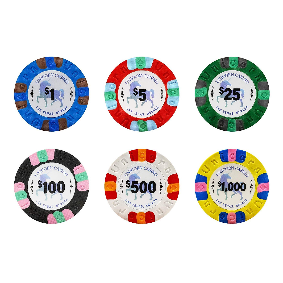 DA VINCI Unicorn All Clay Poker Chip Set with 500 Authentic Casino Weighted 9 gram Chips, Black ABS Case, 2 Decks of Plastic Playing Cards, Dealer Buttons and 2 Cut Cards
