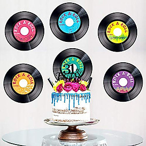 30pcs Record Cutouts 1950's Rock and Roll Music Party Two Sided Decoration 7 Inches