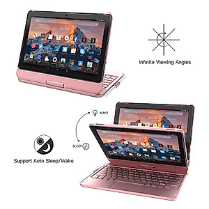 Touch Keyboard for All-New Kindle Fire HD10 Tablet&Fire HD10 Plus(Only Compatible 11th Generation,2021 Release) 10.1"-360° Rotatable Touchpad Keyboard Case,Thin&Protective for Fire HD10 Tablet(2021)