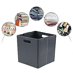 Afromy Foldable Storage Cubes, Plastic Collapsible Cube Baskets, 4 Packs