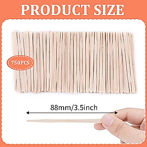 750Pcs Wooden Wax Sticks Eyebrow Lip Nose Waxing Sticks Small Wax Applicator Sticks Spatulas Applicator for Hair Removal and Smooth Skin Spa and Home Usage (750PCS)