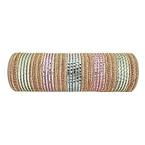 9.5" Metallic Stripe Mesh Celebrate It Easter