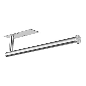 Under Cabinet Paper Towel Holder - Self Adhesive or Drilling, SUS304 Stainless Steel Wall Mount Silver Towel Paper Holder for Kitchen, Pantry, Sink