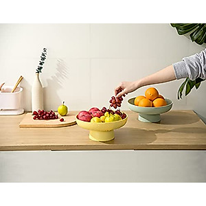 Fruit Holder Plastic Snacks Fruit Basket Bowl for Kitchen Countertop Kitchen Storage Baskets Stand Organization, Decor Centerpiece for Kitchen Counter or Dining Room Tables, White