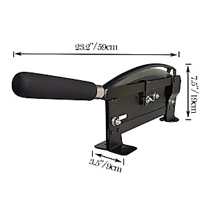 Professional Flower Stem Cutter, Large Floral Processing Tool Kit with 14-Inch Carbon Steel Blade, Rose Thorn Removal Tool, Table Mounted with Safety Latch.