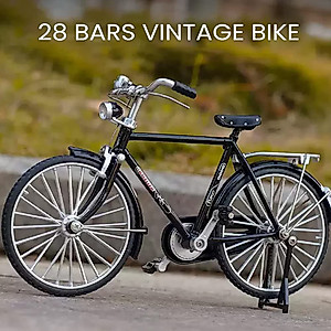 VALINK DIY Bicycled Model kit, Bike Model DIY, Mini Retro Style, Retro Classic Metal Art Bike Model Black