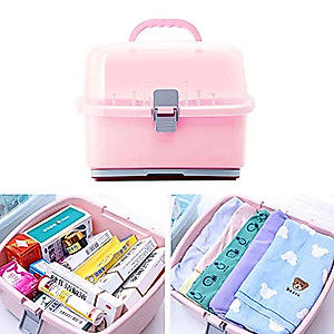 Baby Bottle Drying Rack with Anti-Dust Cover Portable Nursing Bottle Storage Box Dinnerware Organizer for Home Kitchen Use Pink