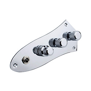 Guyker 2-Band Preamp/Tone Control with Adjustable Gain for JB Bass (with Jazz Bass Control Plate, Dome Control Knobs and Stacked Knob)