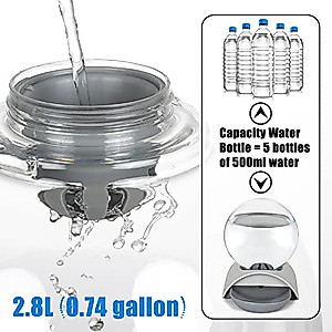 Vayugo Automatic Cat Water Dispenser, 2.8L/0.74 Gallon Gravity Pet Water Dispenser with Spherical Water Bubble for Cats, Dogs & Rabbit, Detachable Water Bowl Feeder Station for Small Animals
