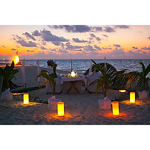 GenSwin Waterproof Outdoor Flameless Candles with Remote Timer, Battery Operated Large Flickering LED Pillar Candles for Indoor Outdoor Lanterns, Won’t melt, Long-Lasting(White, Set of 2, 8” x 4”)