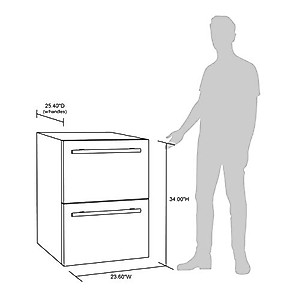 NewAir 24" Outdoor Fridge with Dual Drawers for Wine, Beer, and Beverages | 20 Bottle and 80 Can Capacity | Built-in or Freestanding | Weatherproof Stainless Steel Fridge | Ideal Outdoor Patio Fridge